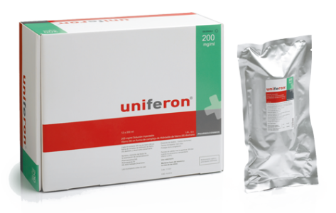 Mejora de los niveles de hemoglobina con 2º inyección de Uniferon
